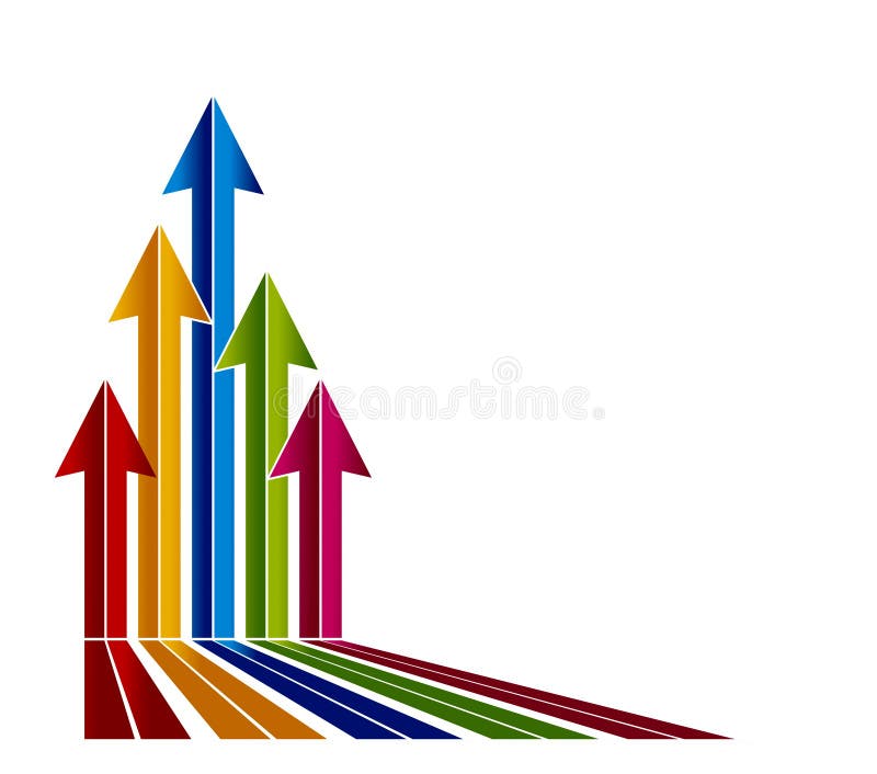 Five colored arrows stock illustration. Illustration of blue - 163275981