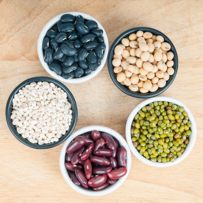 Five colored beans stock image. Image of bowl, ingredient - 44764143