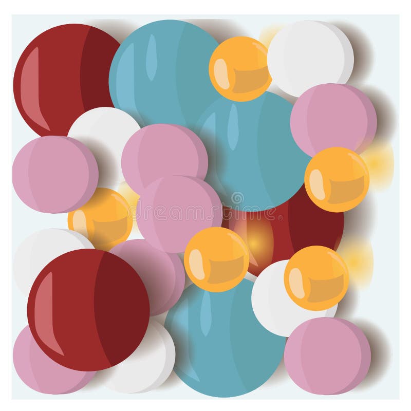 Five Colored Tablets and One Capsule. Seamless Pattern Stock ...
