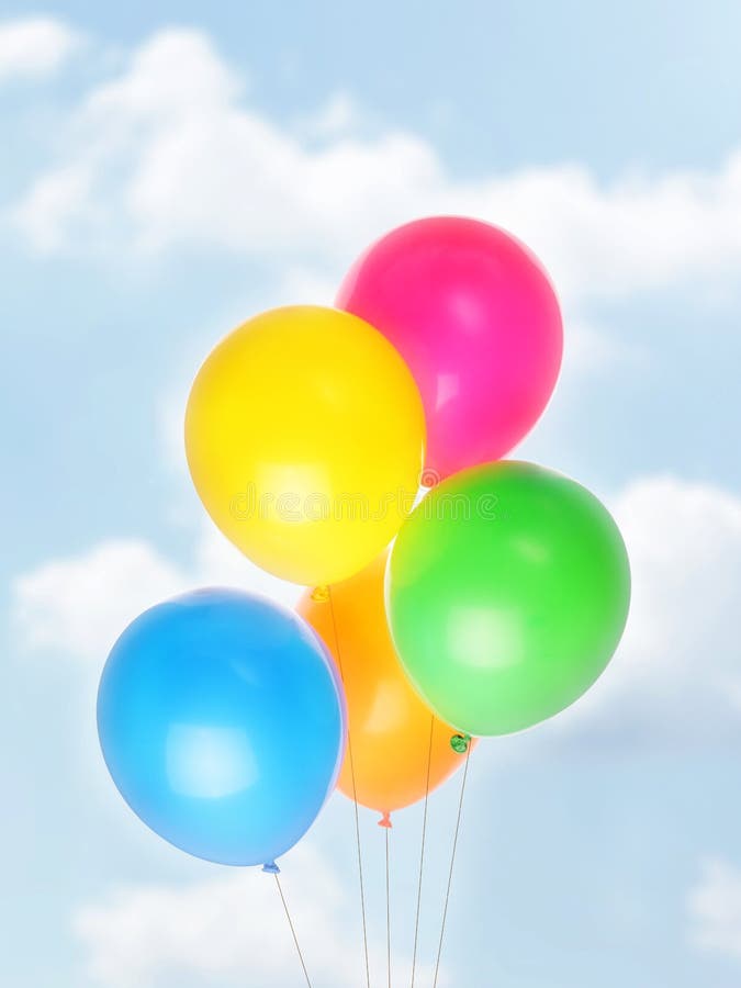 Five colorful baloons stock photo. Image of celebration - 20288896
