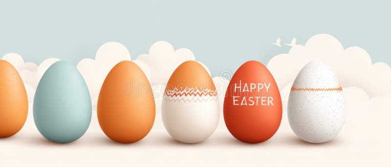 Five Colorful Eggs with Unique Patterns Celebrate the Joy of Easter ...