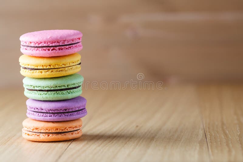 Five Colorful French Macaron Stock Image - Image of tenderness, white ...