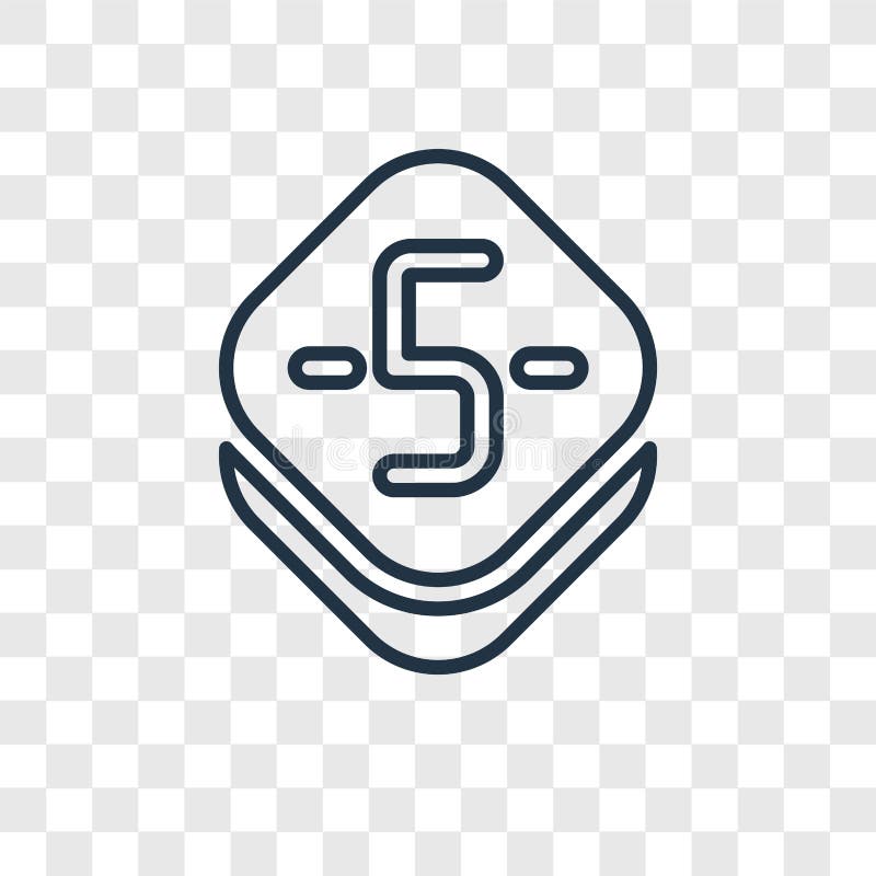 Five Concept Vector Linear Icon Isolated on Transparent Background ...