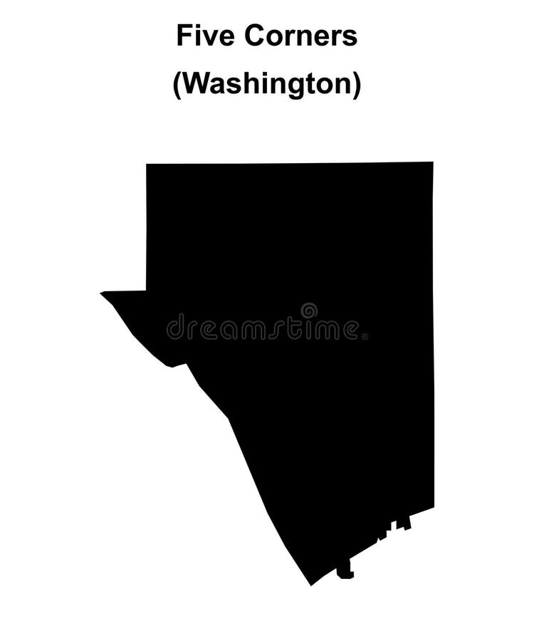 Five Corners outline map stock vector. Illustration of outline - 357621468