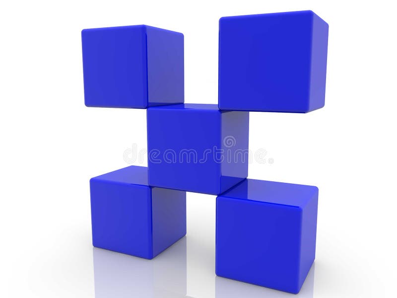 Five Red Cubes with Percent Concept in White Stock Illustration ...