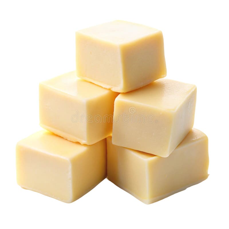 Butter Cubes Isolated on Transparent Background Stock Illustration ...