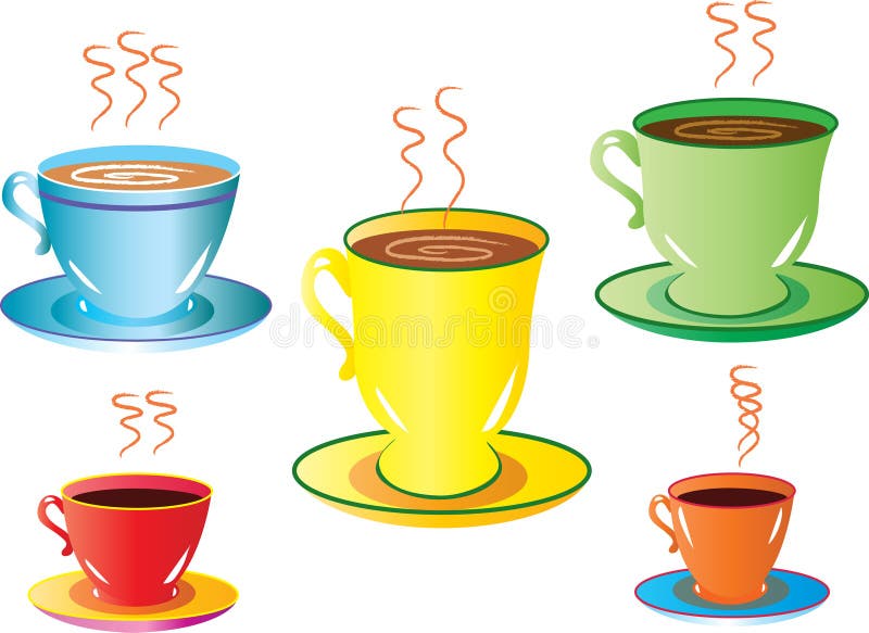 Five cups stock vector. Illustration of green, vector - 46757401