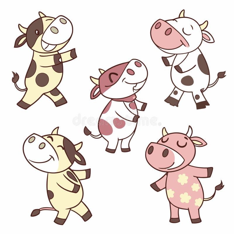 Five Cute Cartoon Animals in Uniform Stock Illustration - Illustration ...