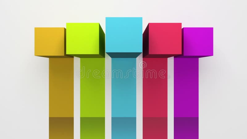 Six 3D Square Intro Title Box Chart,powerpoint Presentation Template ...