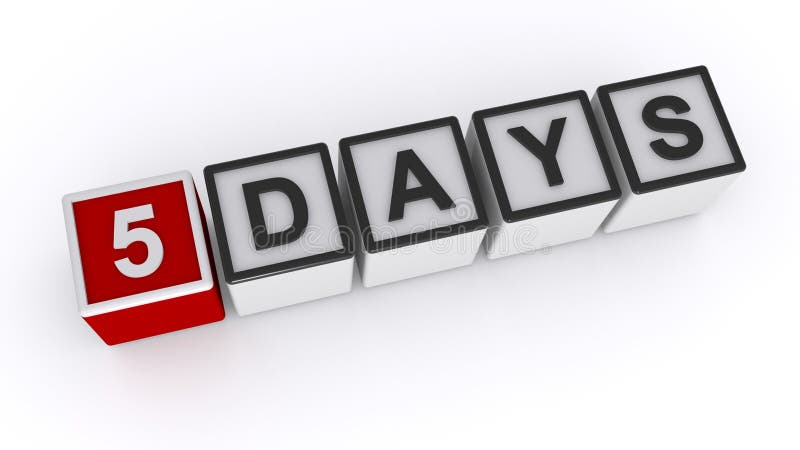 Five Days To Go Countdown Blue Horizontal Banner Design Template. 5 ...