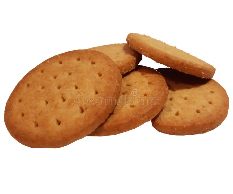 Five Cookies on a White Background Stock Image - Image of nfive, baked ...