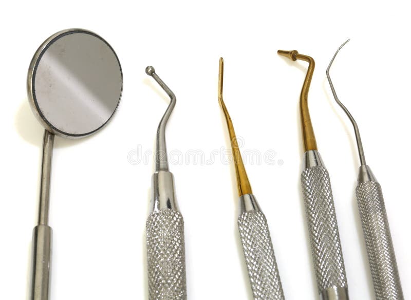 Five Dental Tools for Cleaning the Teeth and Checking the Caries Stock ...