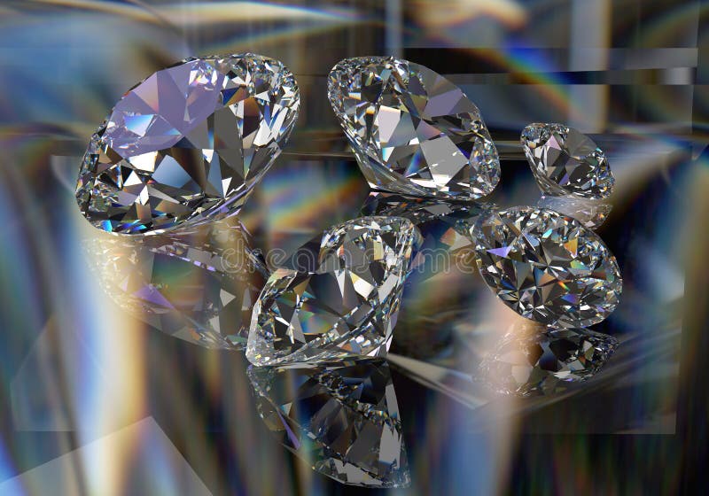 Five diamonds stock illustration. Illustration of facet - 270837667