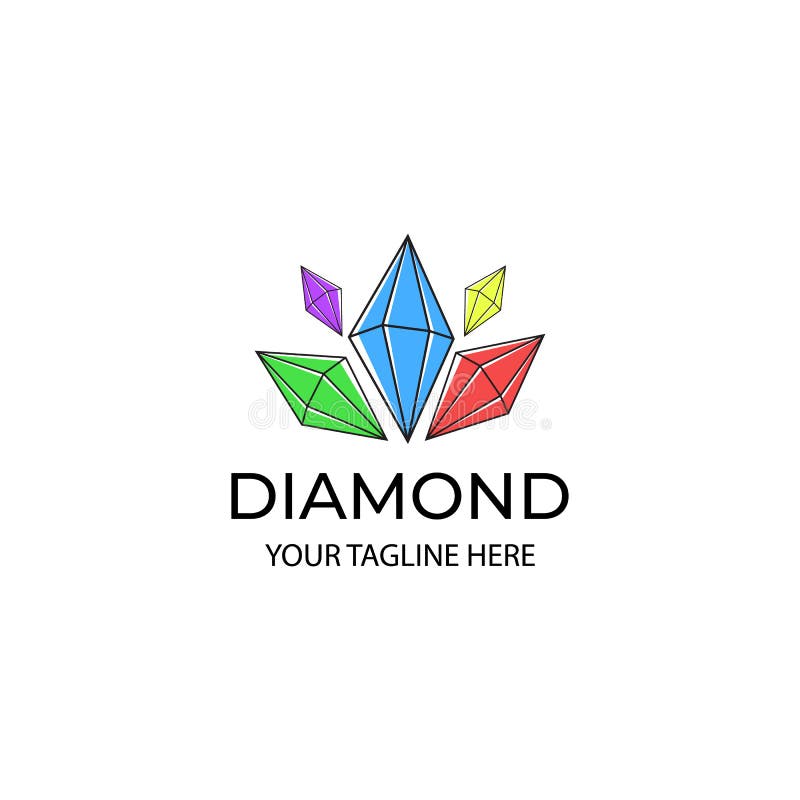 Five Diamonds Logo Vector Illustration Minimalist Stock Vector ...