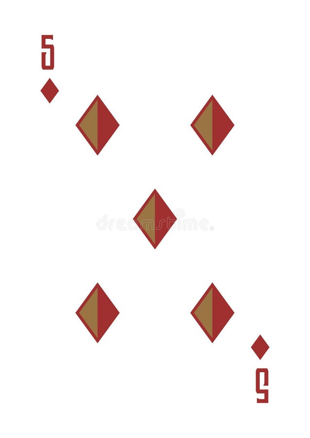 Five of Diamonds. Vector Illustration Decorative Design Stock Vector ...