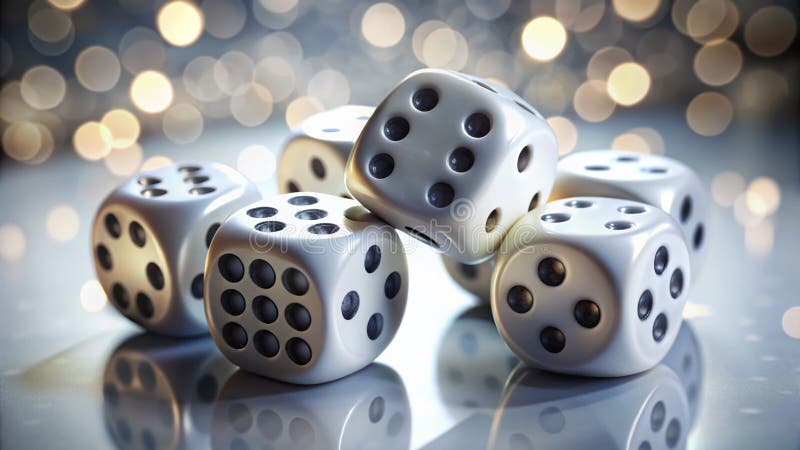 Five Dice Displaying All Sixes a Stunning Aerial Perspective Capturing ...
