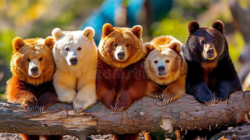 Five different bears stock photo. Image of animals, bear - 330745362