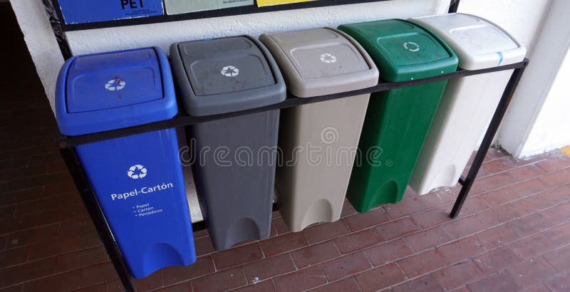 Recycling Trash Station, Plastic Containers Stock Image - Image of ...