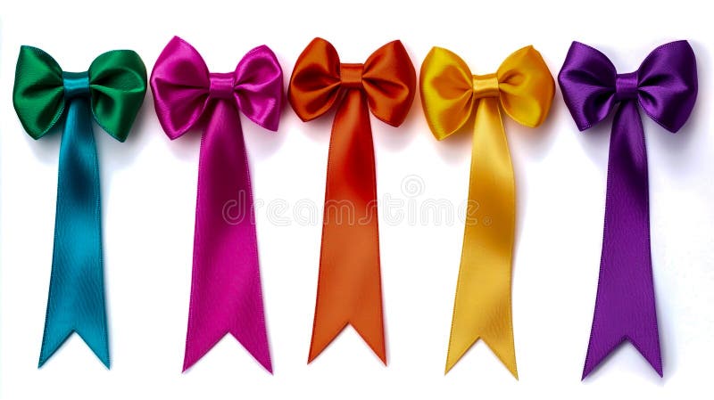 Visualize Five Ribbons, Each in a Distinct Color. Stock Illustration ...