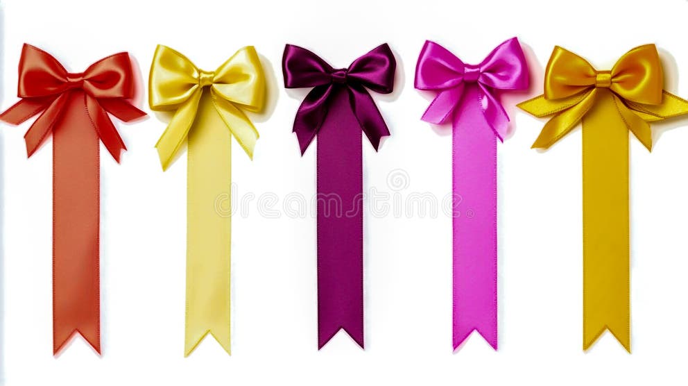 Visualize Five Ribbons, Each in a Distinct Color. Stock Illustration ...