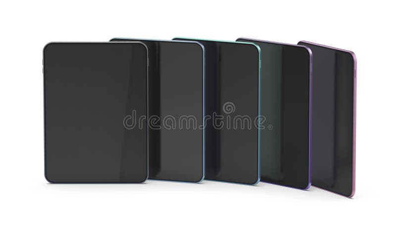 Five Different Colored Tablet Computers Stock Illustration ...