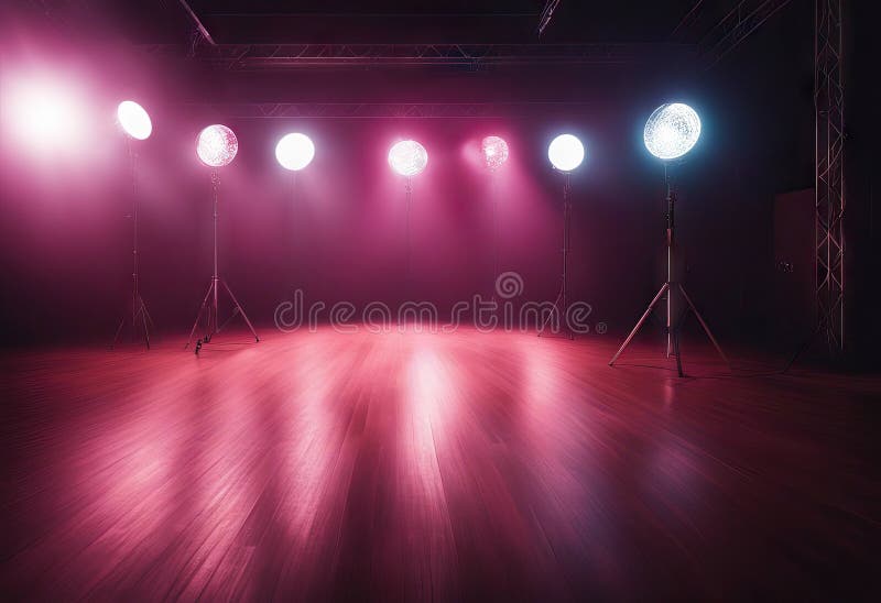 Five Different Spotlight on Stage for Your Design Colorful Light Stock ...