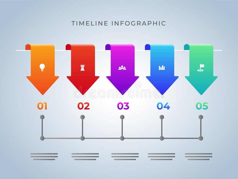 Five Different Steps Timeline Infographic Template Design. Stock ...