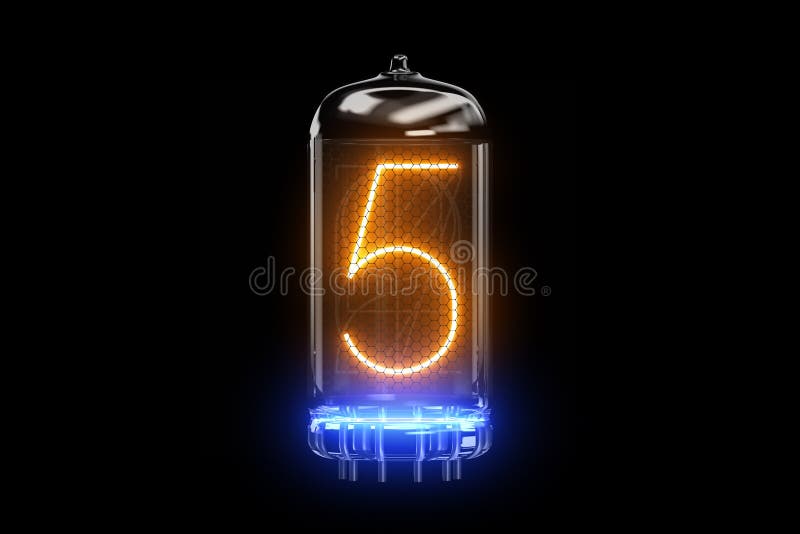Five. Digit 5 Nixie Tube Indicator Digit. Gas Discharge Indicators and ...