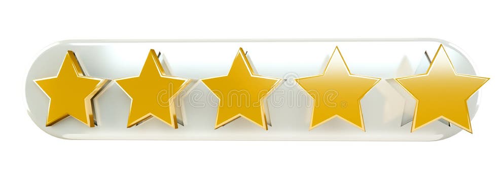 Five Digital Gold Ranking Stars 3D Rendering Stock Illustration ...