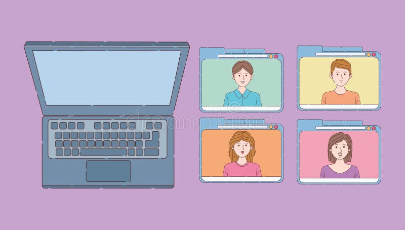 Five digital work icons stock vector. Illustration of online - 231225207