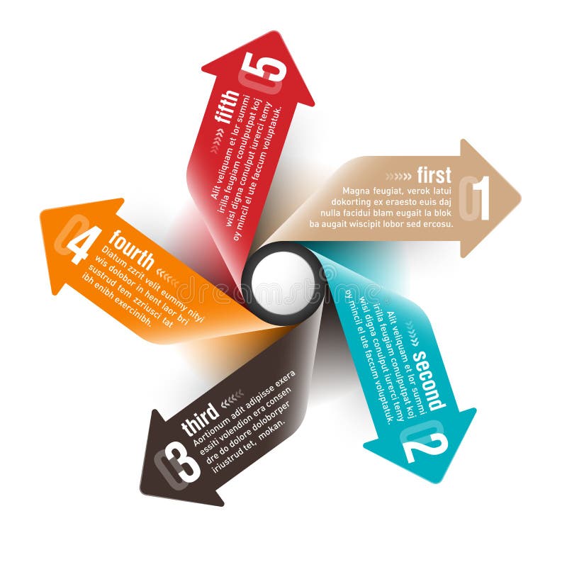 Five Directions Arrows Design Template Stock Vector - Illustration of ...