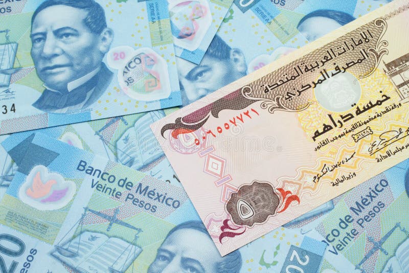A Five Dirham Bank Note From United Arab Emirates On A Background Of