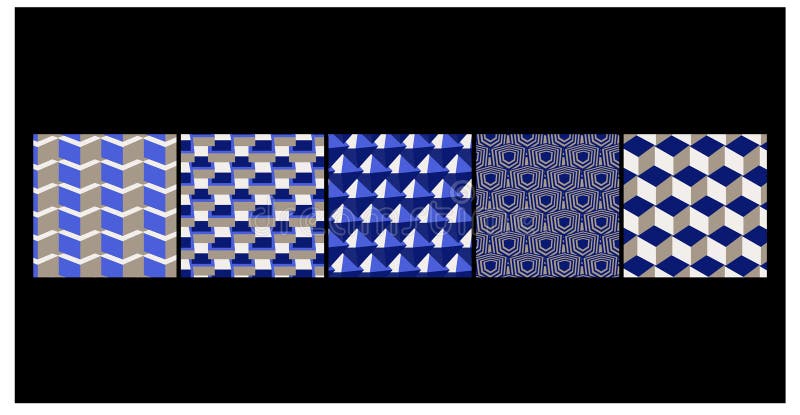 Optical 3D Cube Patterns Modern Business and Packaging Seamless Pattern ...
