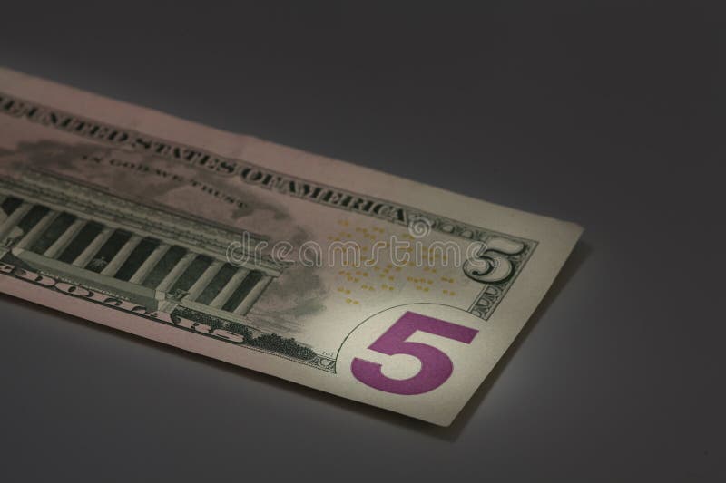 Five dollar American bill stock image. Image of dollar - 344962555