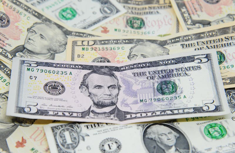 Five Dollars Banknote on Others Stock Photo - Image of dollars ...