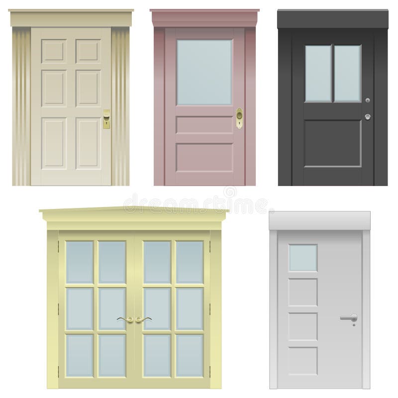 Five doors stock vector. Illustration of vector, home - 7826448