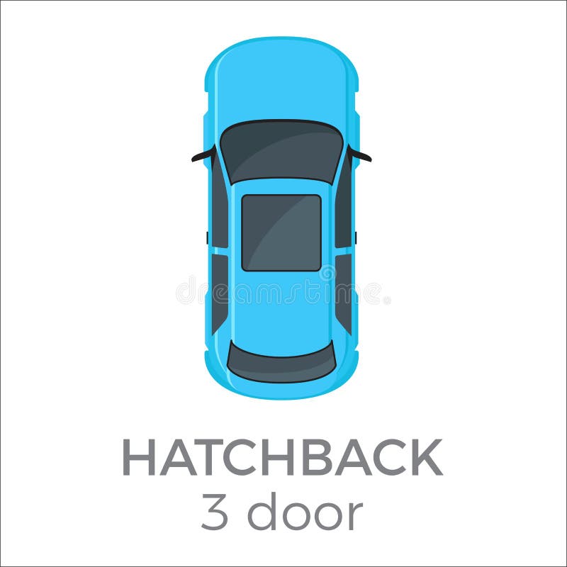 Hatchback red car top view stock illustration. Illustration of ...