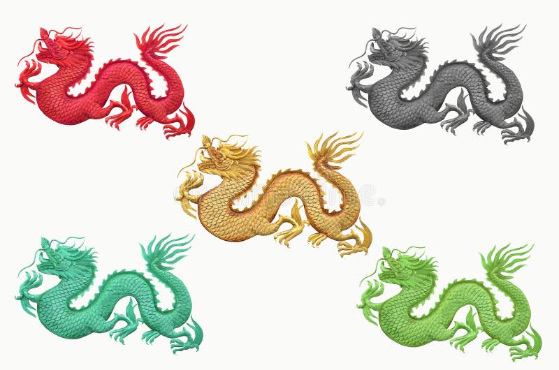 Set of colored dragons. stock vector. Illustration of stupid - 12739765