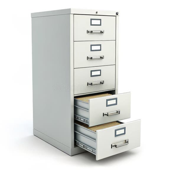 Five-Drawer Filing Cabinet, 3D Render, Office Storage, Documents ...