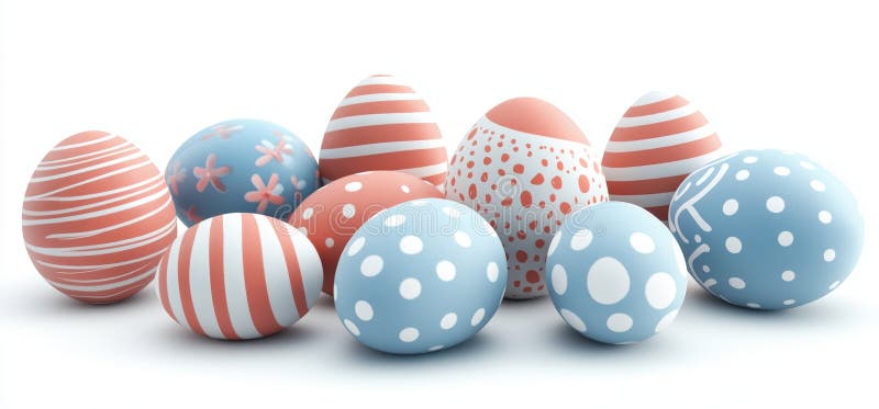 Five Easter Eggs, All in Different Colors and Adorned with Gold ...