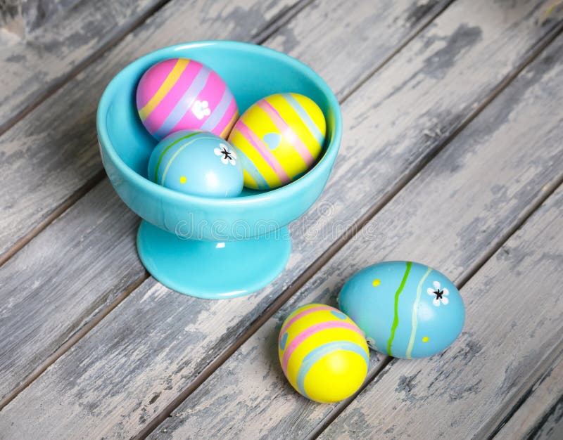 Five easter eggs stock image. Image of decorate, blue - 84299747