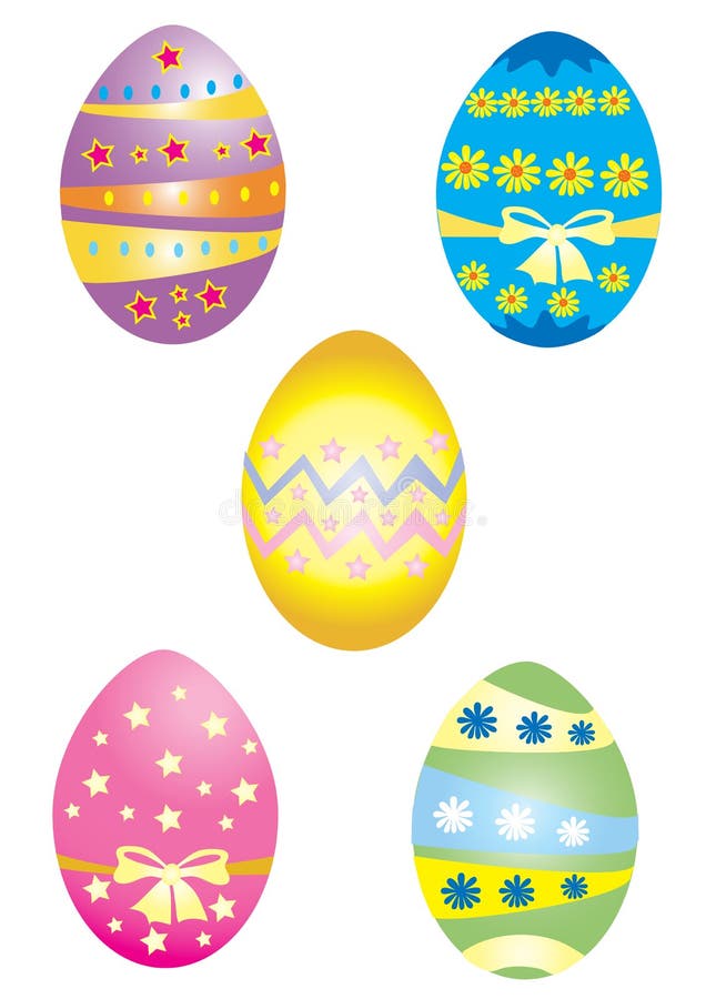 Five Easter eggs stock vector. Illustration of pattern - 50692411