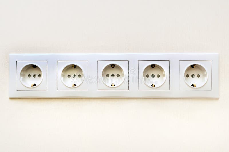 Five electrical outlet stock image. Image of outlet - 114506657