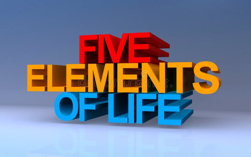 Five Elements of Life on Blue Stock Illustration - Illustration of ...