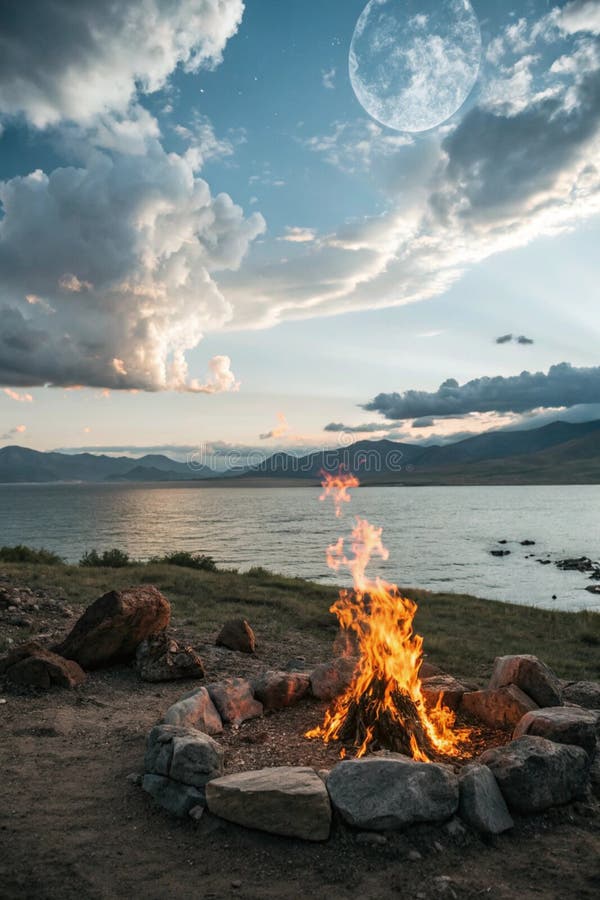 Five Elements of Nature: Air, Water, Fire, Earth, Space. Creation of ...