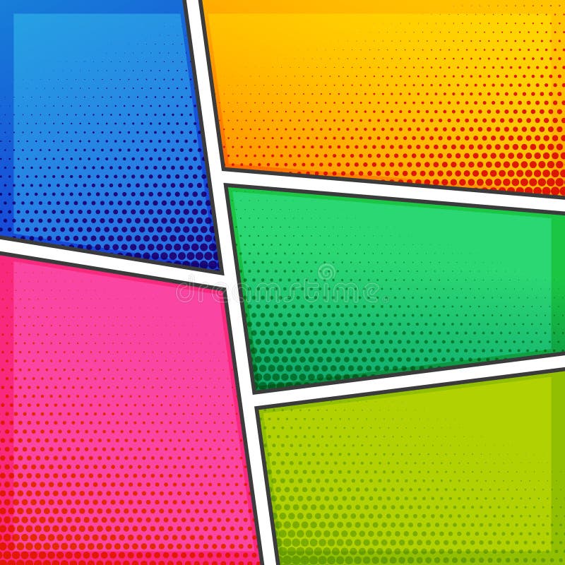 Empty Comic Book Template Background Design Stock Vector - Illustration ...