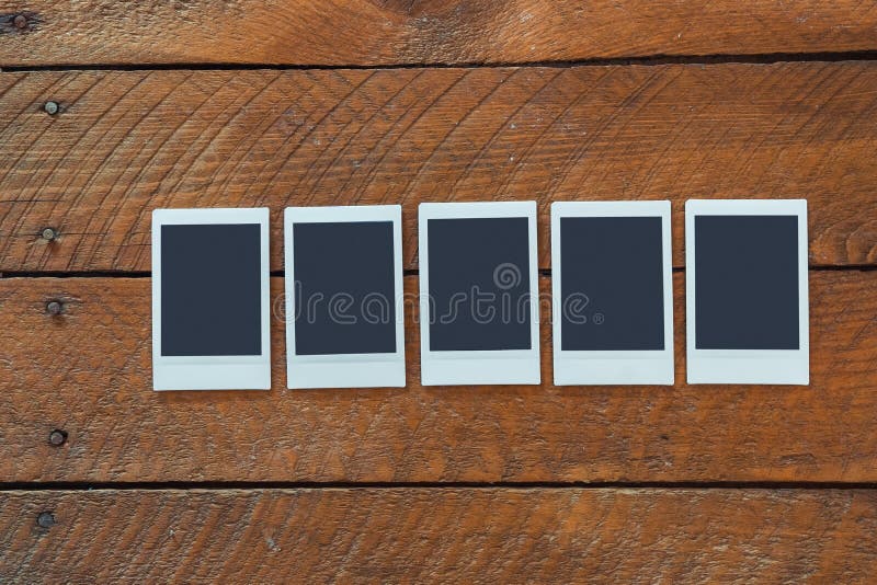 Five Empty Instant Photo Frames Stock Image - Image of background ...