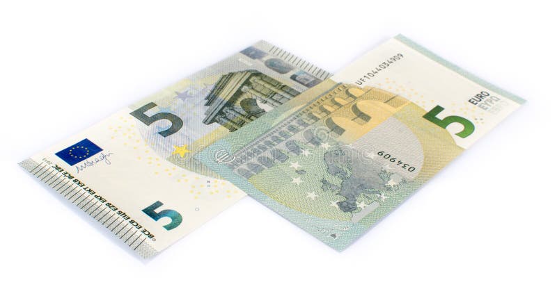 Five euro banknotes stock image. Image of financial, isolated - 53725323