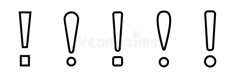 Five Exclamation Marks in Different Styles in a Row Stock Vector ...