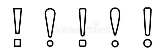 Five Exclamation Marks in Different Styles in a Row Stock Vector ...